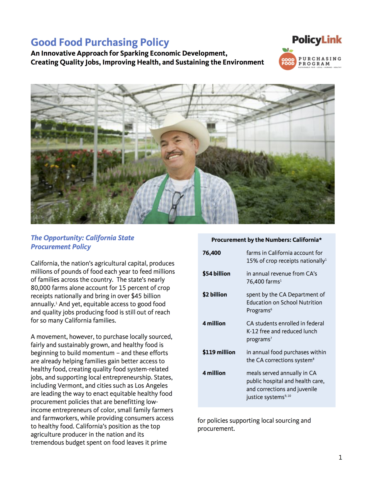 RESOURCES – Good Food Purchasing Program